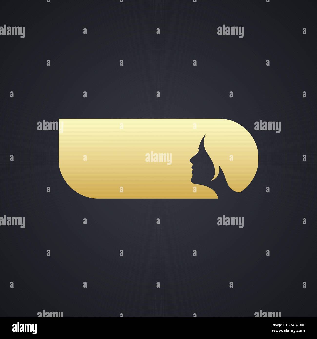 Gold woman head vector Stock Vector Images - Alamy