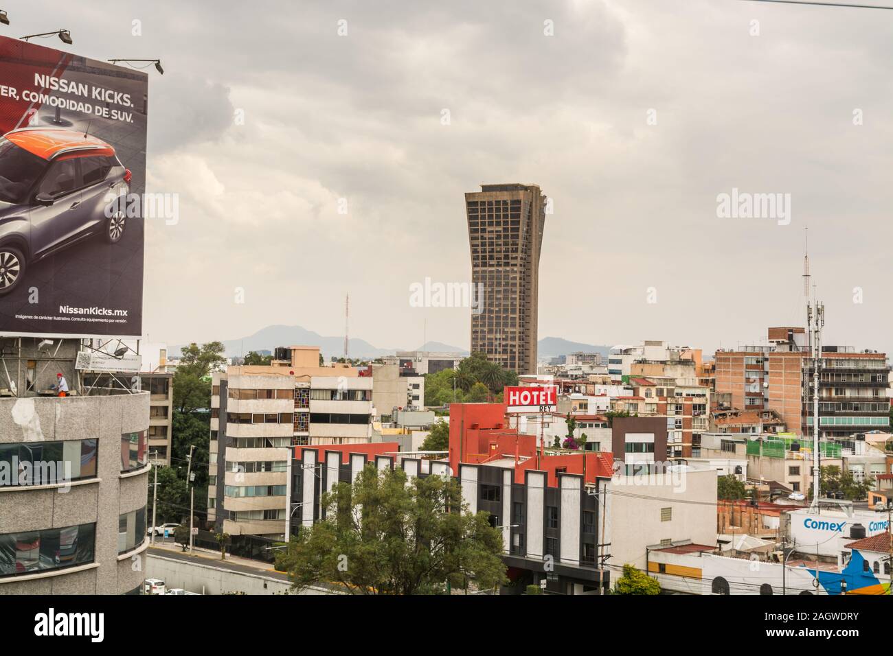 Aerial View Of Mexico City with high skylines and rooftops Stock Photo ...
