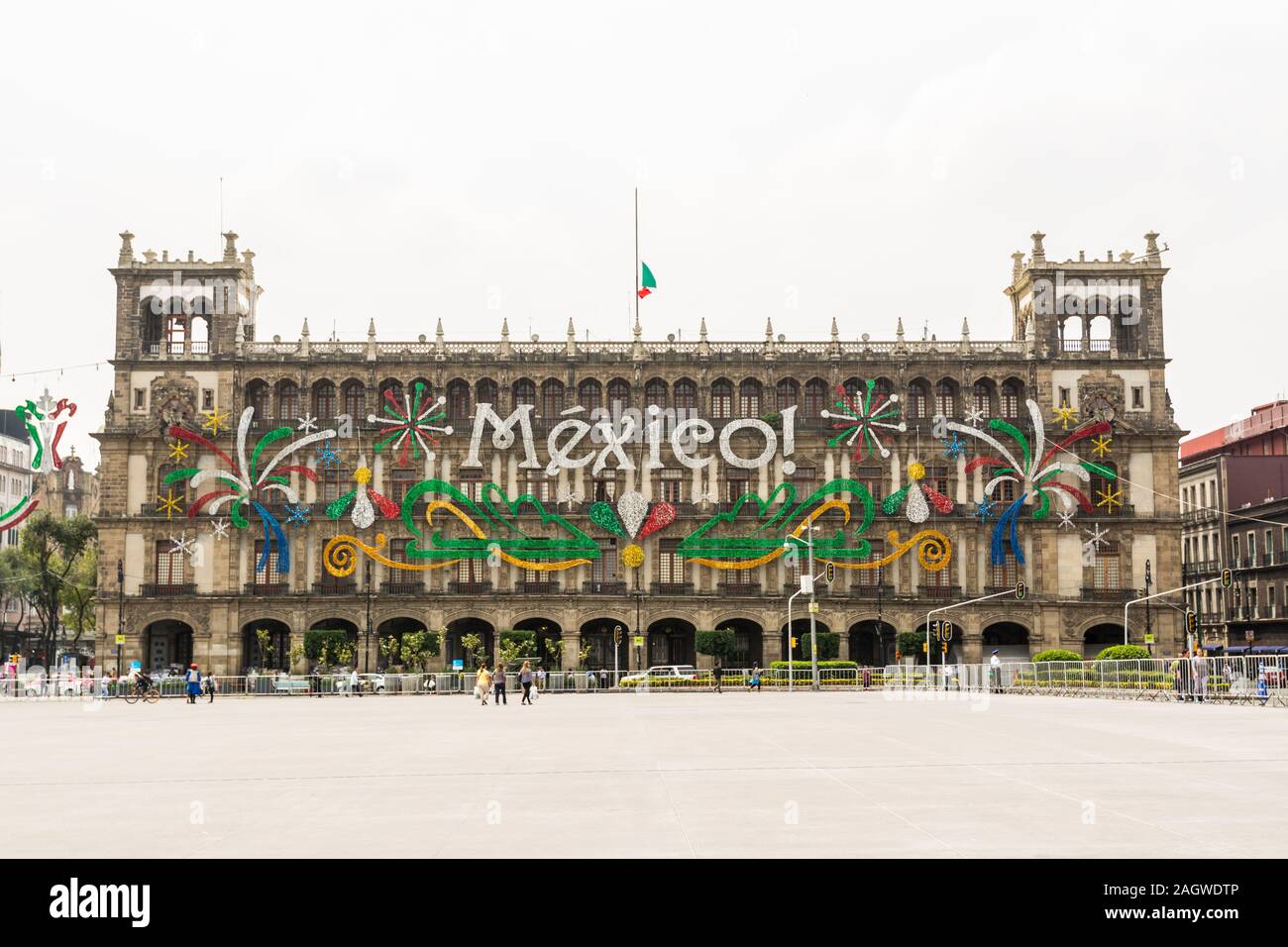 Historic buildings surrounding the main square in Mexico City, La Plaza ...
