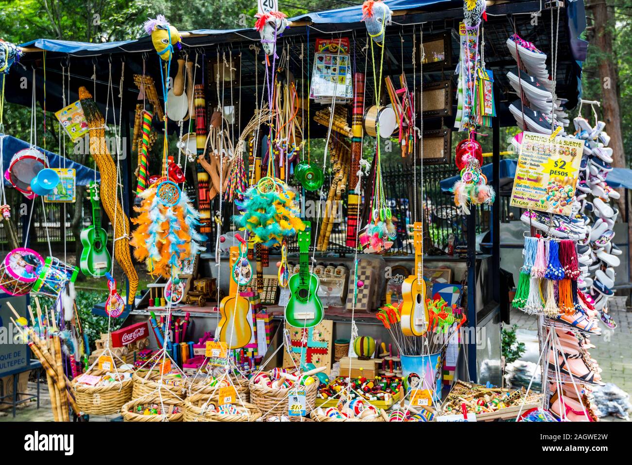 Gift Shops In The Chapultepec Park In The Downtown Of Mexico City Stock