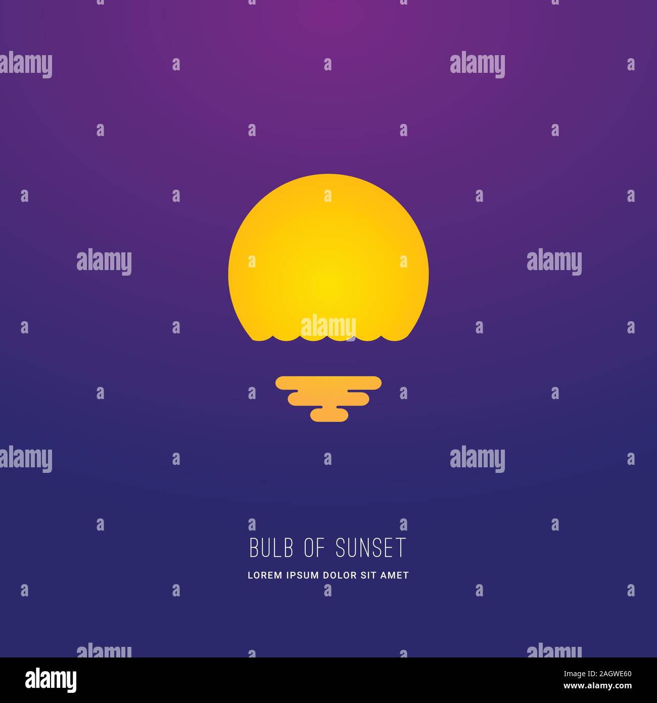 abstract Bulb Shapes in the Sunset. Isolated Vector Illustration Stock ...
