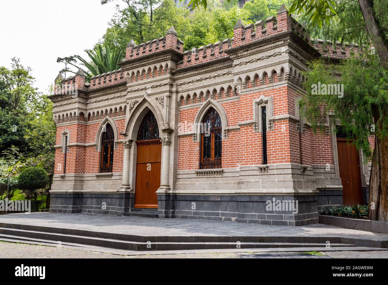 Historic builing at the Chapultepec Castle. Located on top of ...