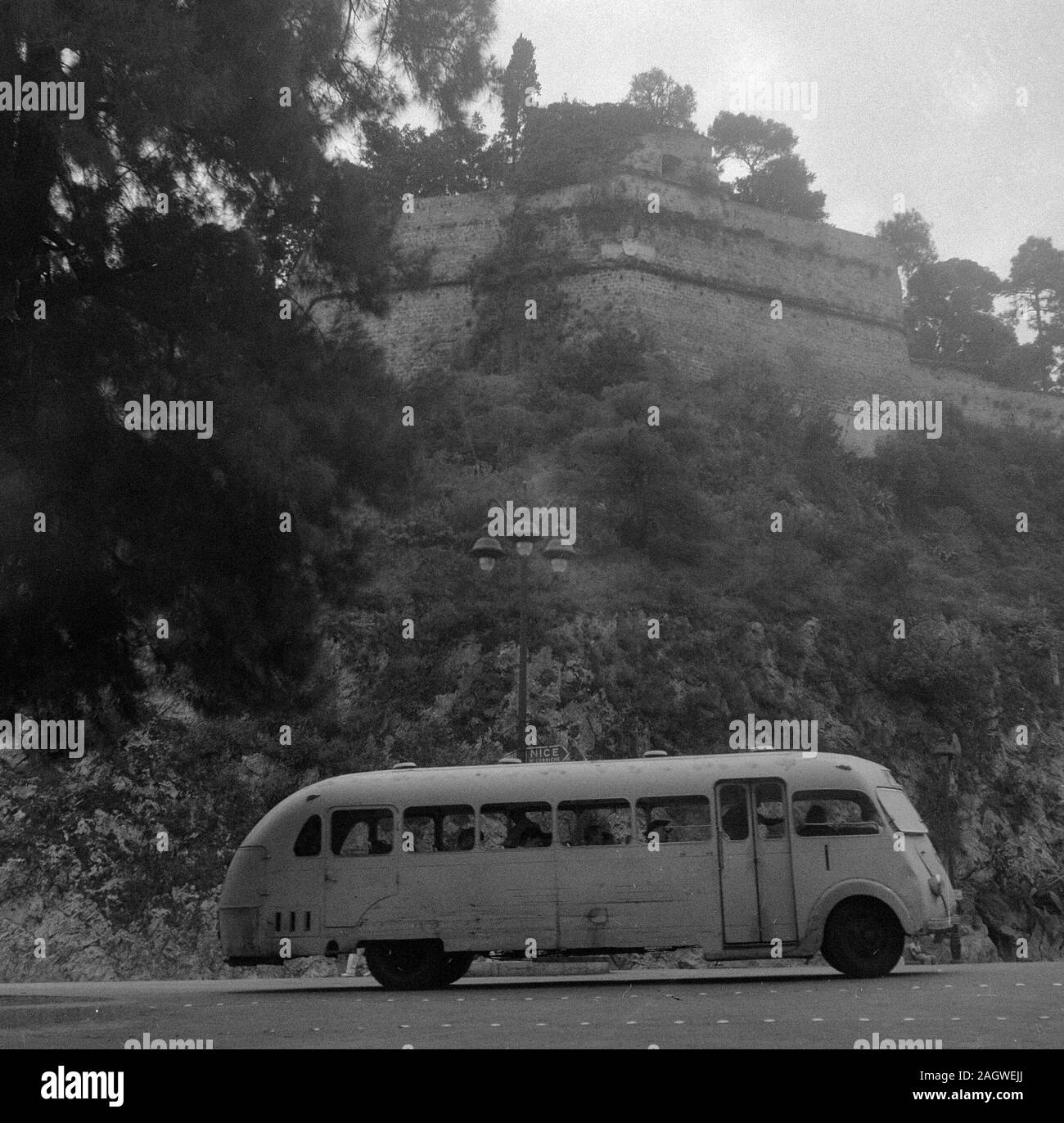 1947 Bus on a street in Monaco - Monaco Stock Photo - Alamy