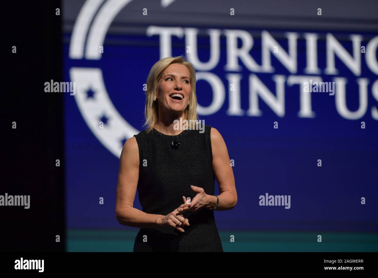 Florida, USA. 21 December 2019. Laura Ingraham speaks at the 2019 ...