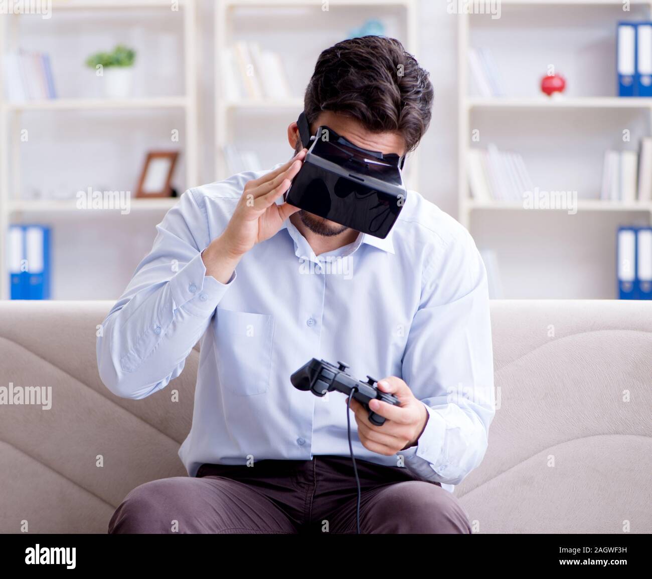 The student gamer playing games at home Stock Photo - Alamy