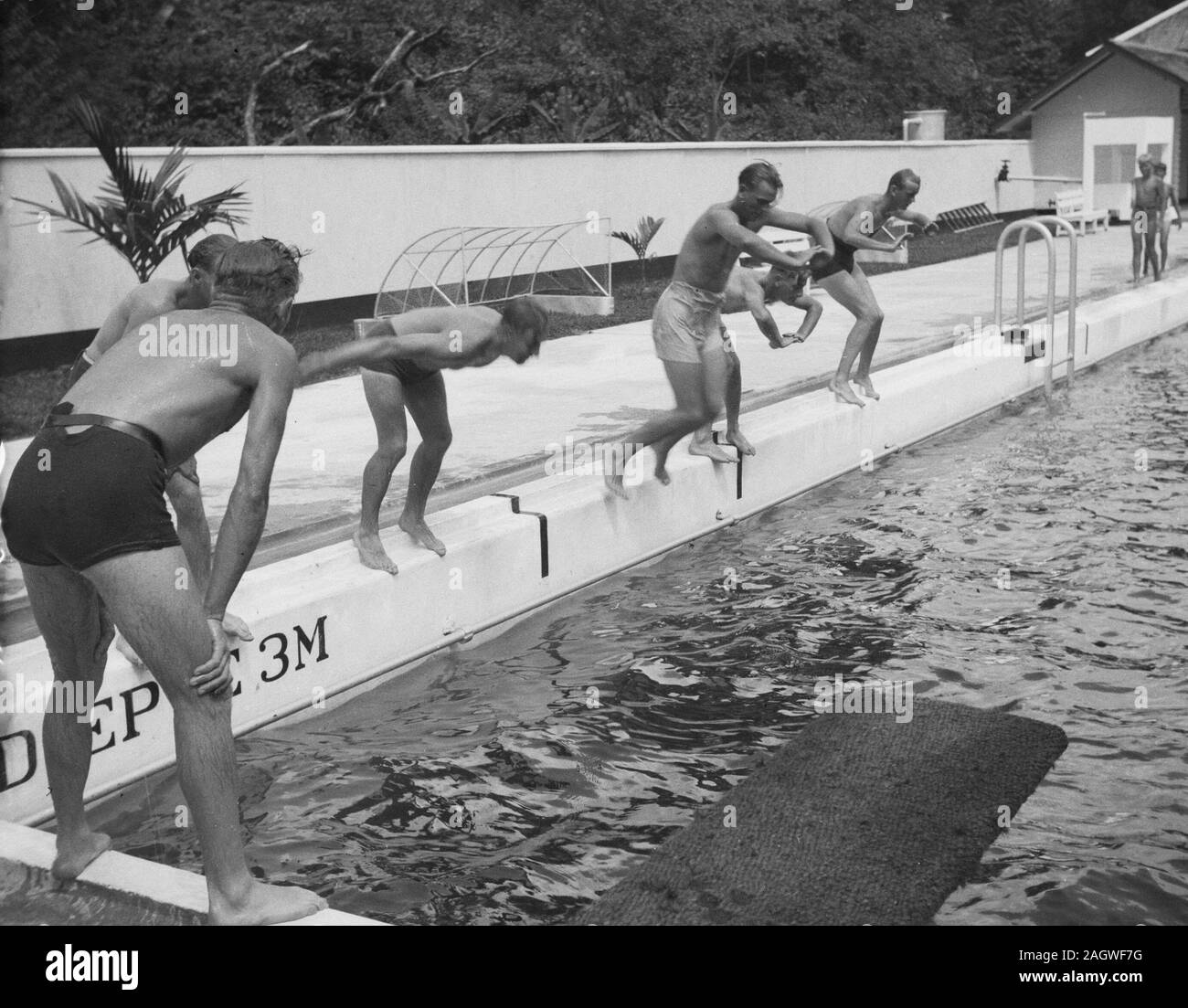 1940s dutch soldiers swimming Black and White Stock Photos & Images - Alamy