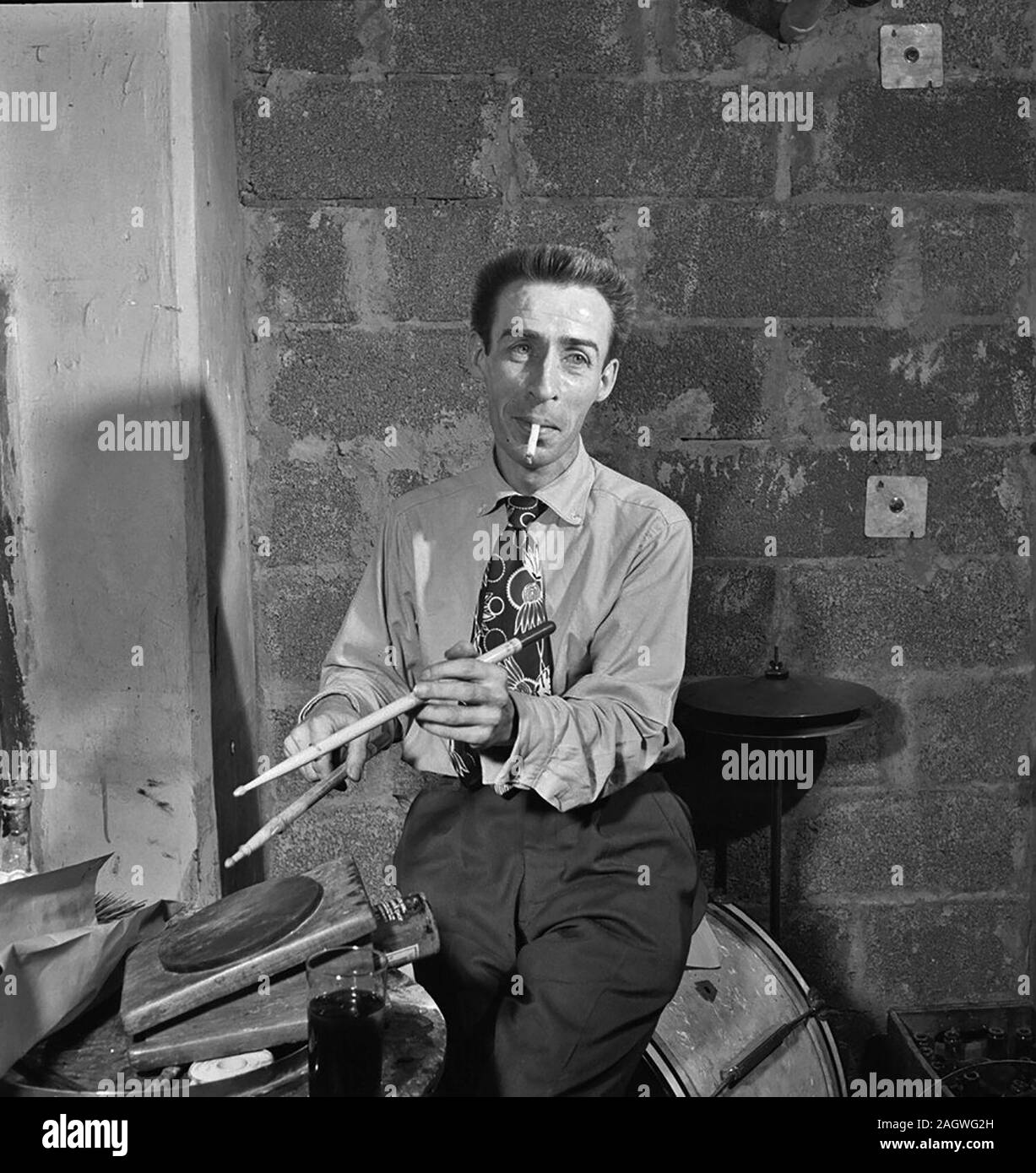 Portrait of Dave Tough, Eddie Condon's (basement), New York, N.Y., ca ...