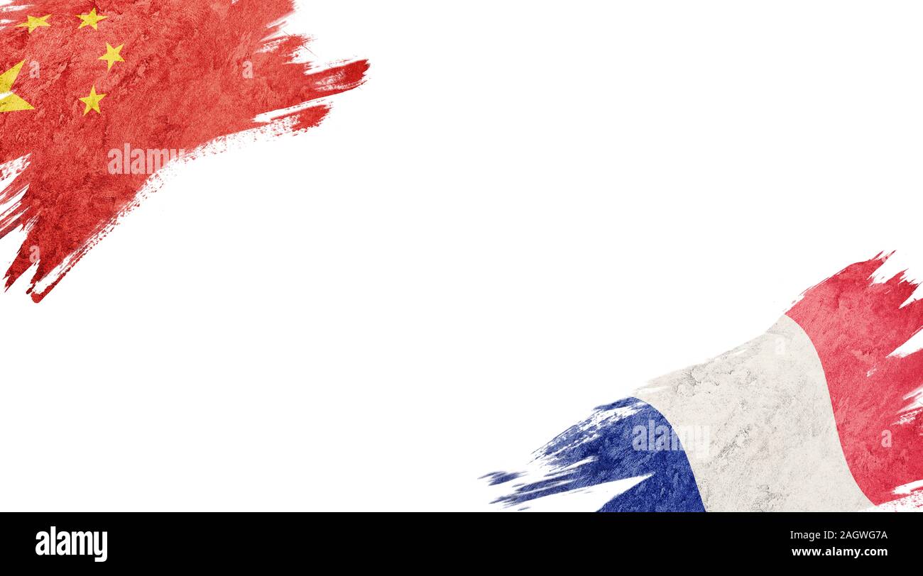 Flags of China and France on White Background Stock Photo - Alamy