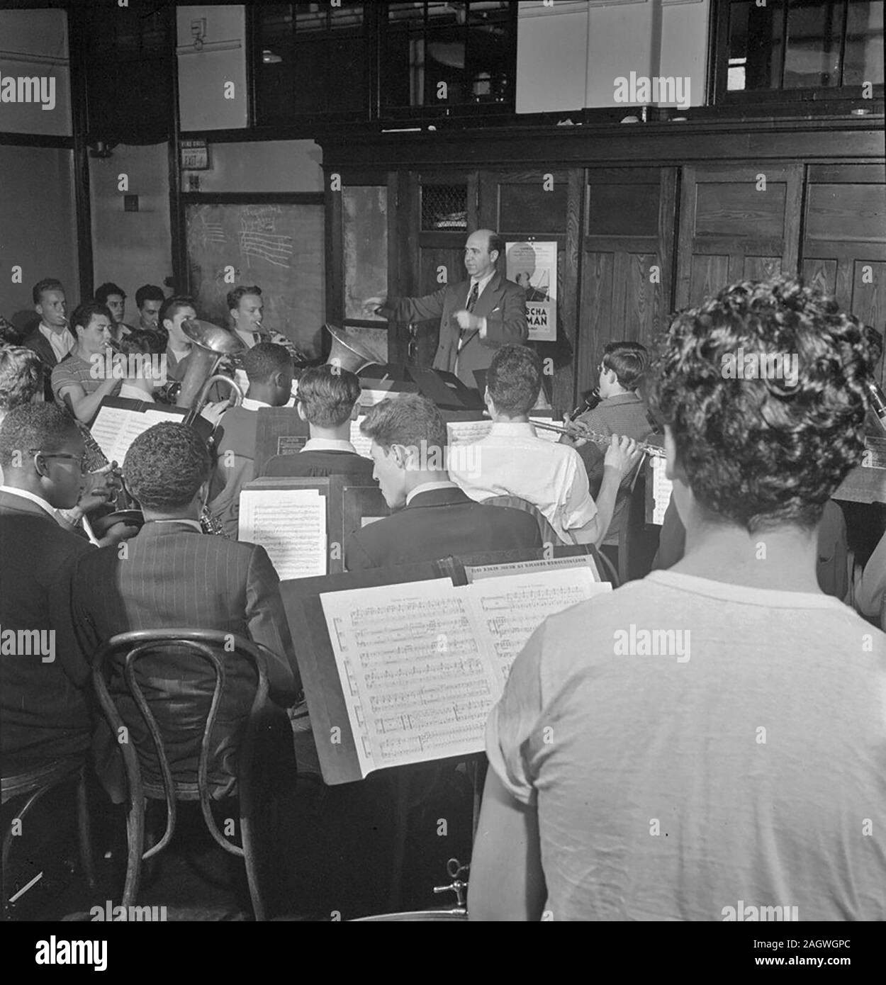 High school band class Black and White Stock Photos & Images - Alamy