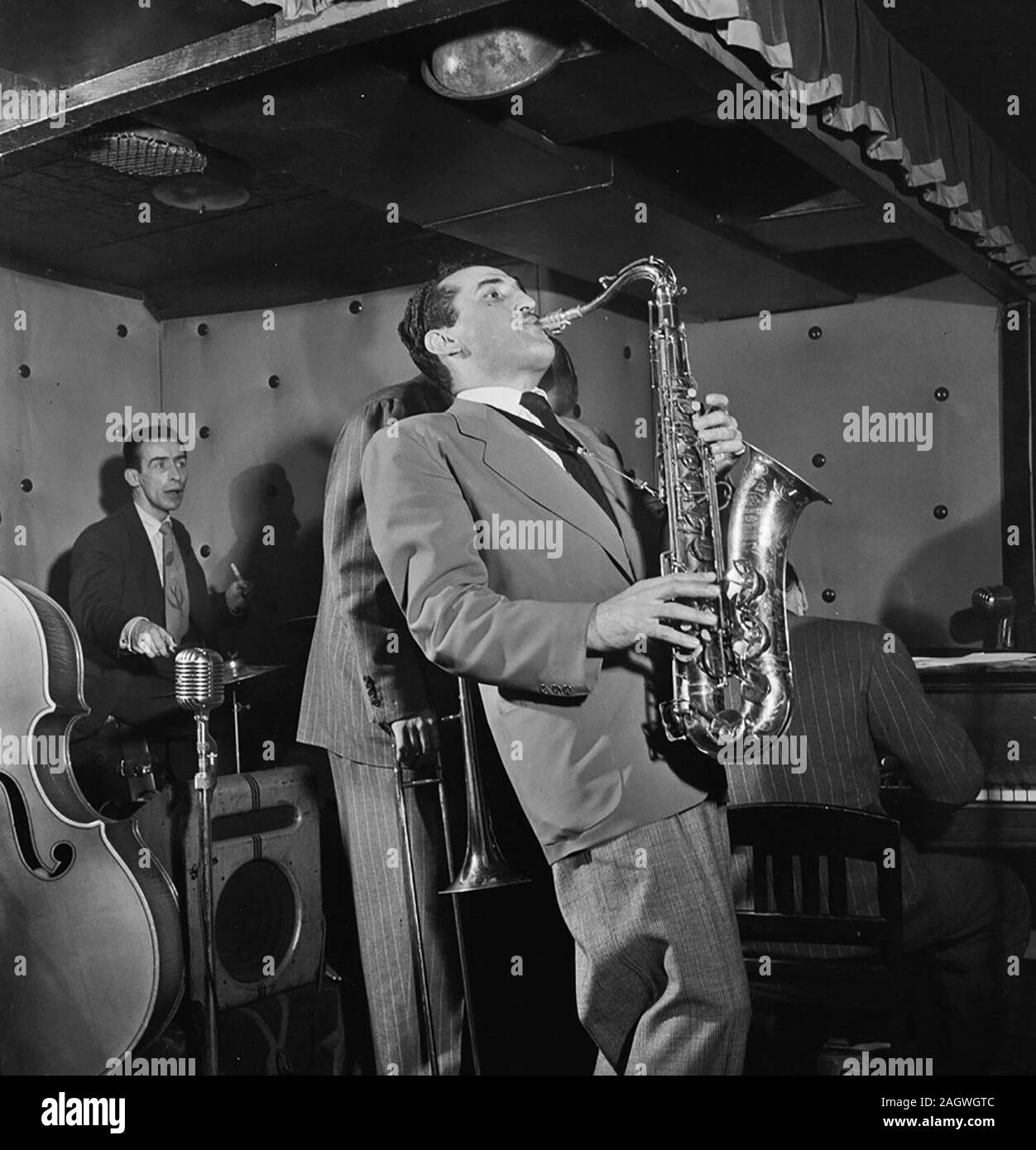 Portrait of Charlie Ventura, Dave Tough, Bill Harris, and Ralph Burns ...