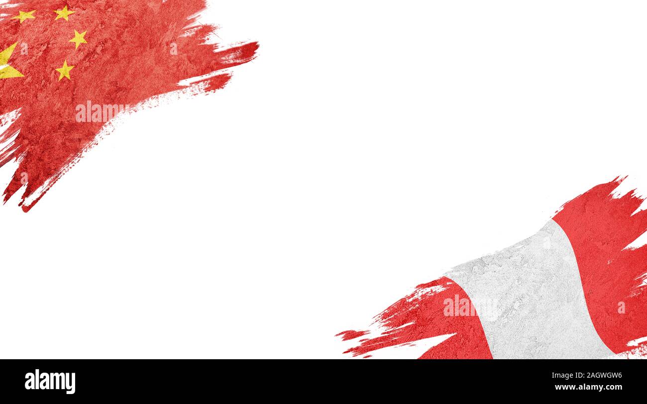 Flags of China and Peru flag on White Background Stock Photo - Alamy