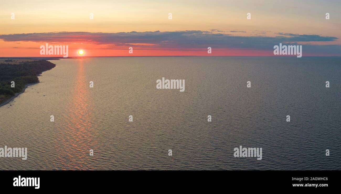 Drone shot golden summer sunset hi-res stock photography and images - Alamy