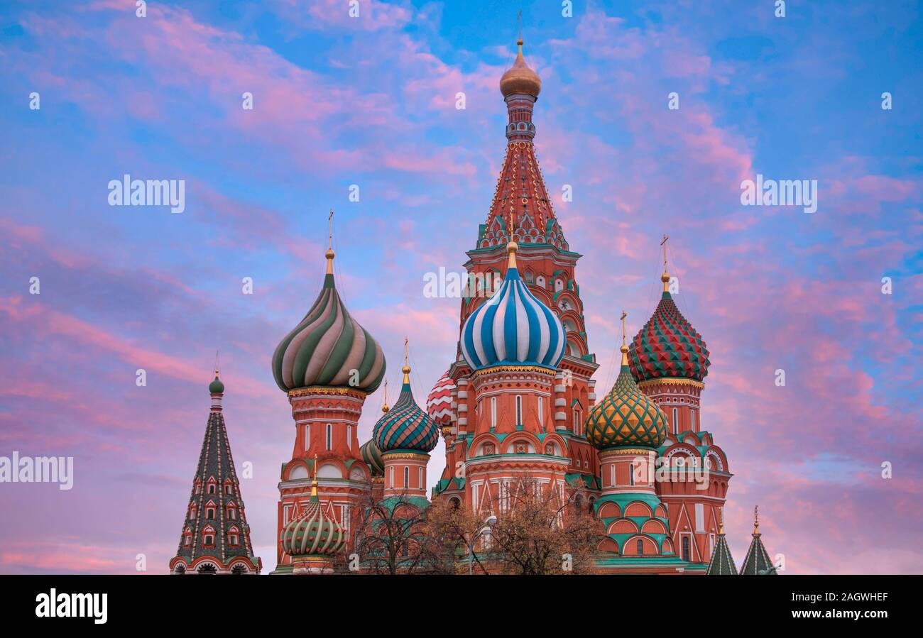 St. Basil's Cathedral - an Orthodox church on Red Square in Moscow, a ...