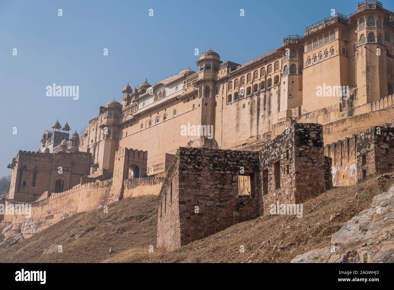 Amber Fort or Amer - fortified residence of Raja . Black goat Stock ...
