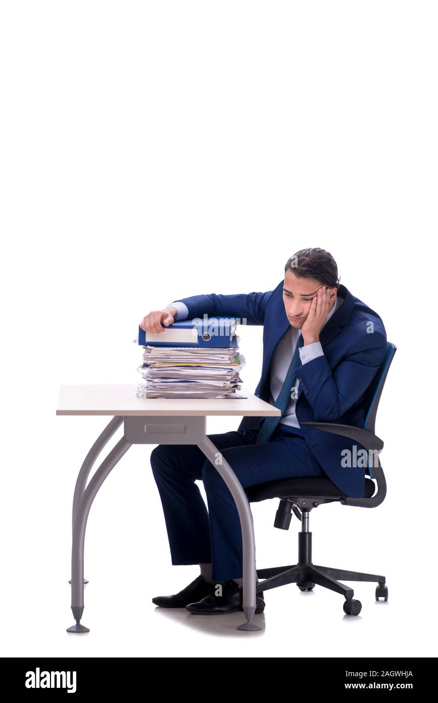 The employee working isolated on white background Stock Photo - Alamy