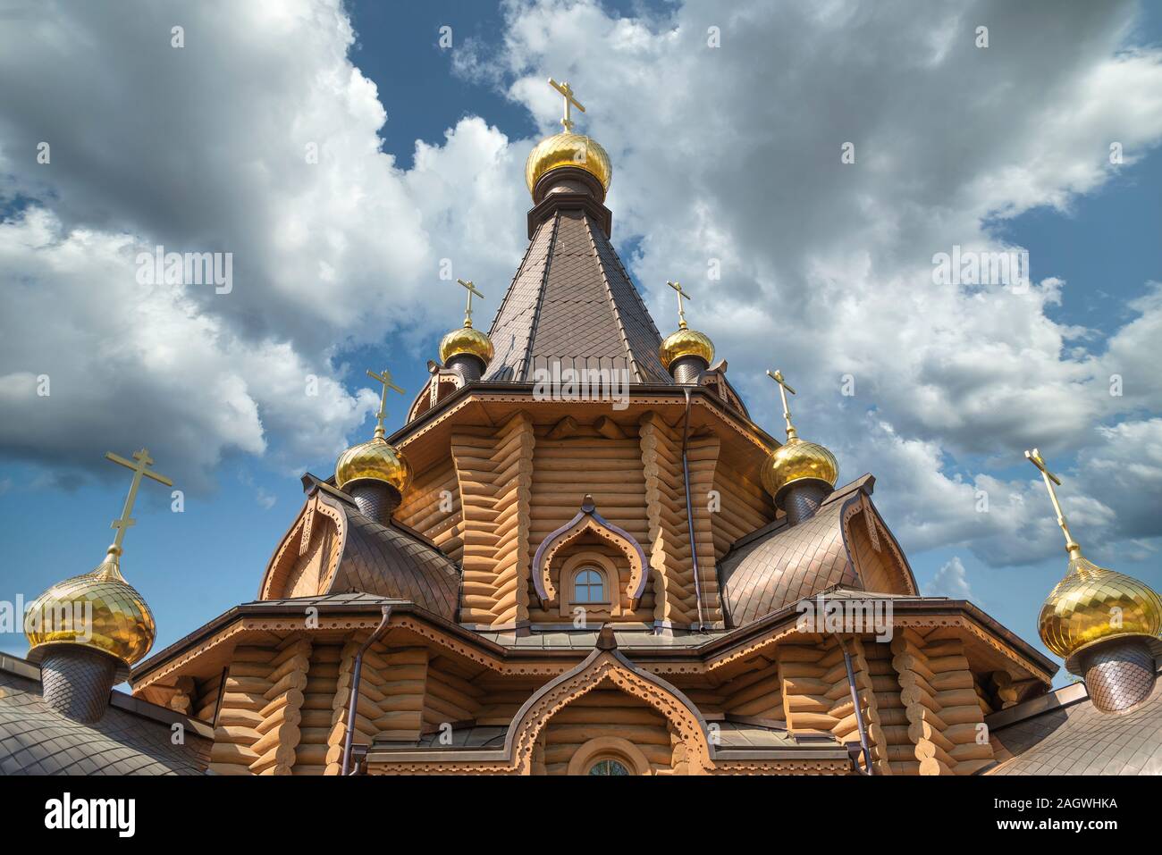 wooden traditional orthodox church in Belarus Stock Photo - Alamy