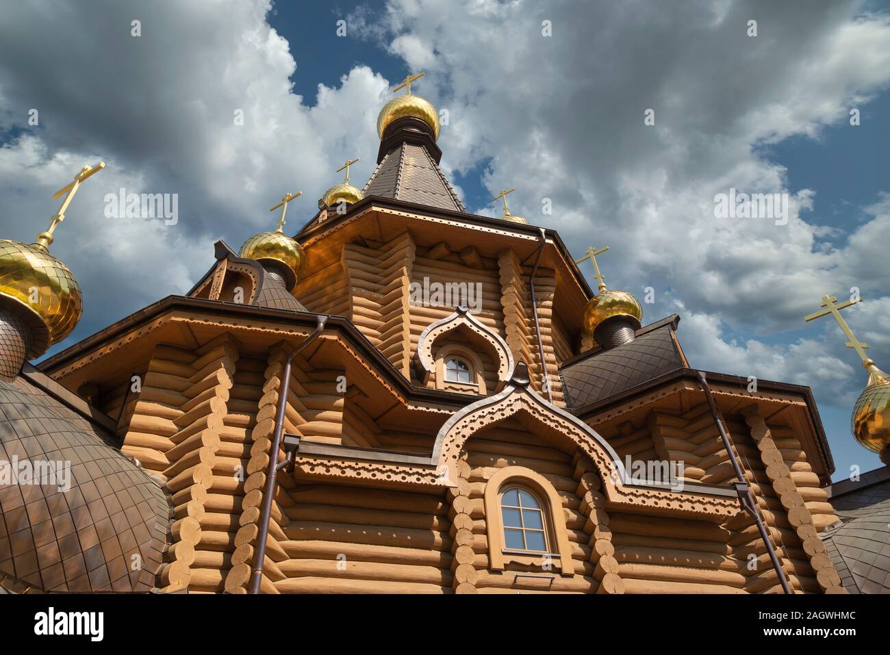 wooden traditional orthodox church in Belarus Stock Photo - Alamy
