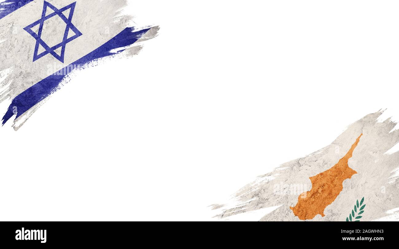 Flags of Israel and Cyprus on White Background Stock Photo - Alamy