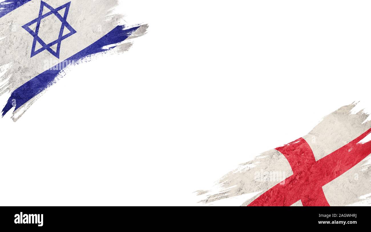 Flags of Israel and England on White Background Stock Photo - Alamy