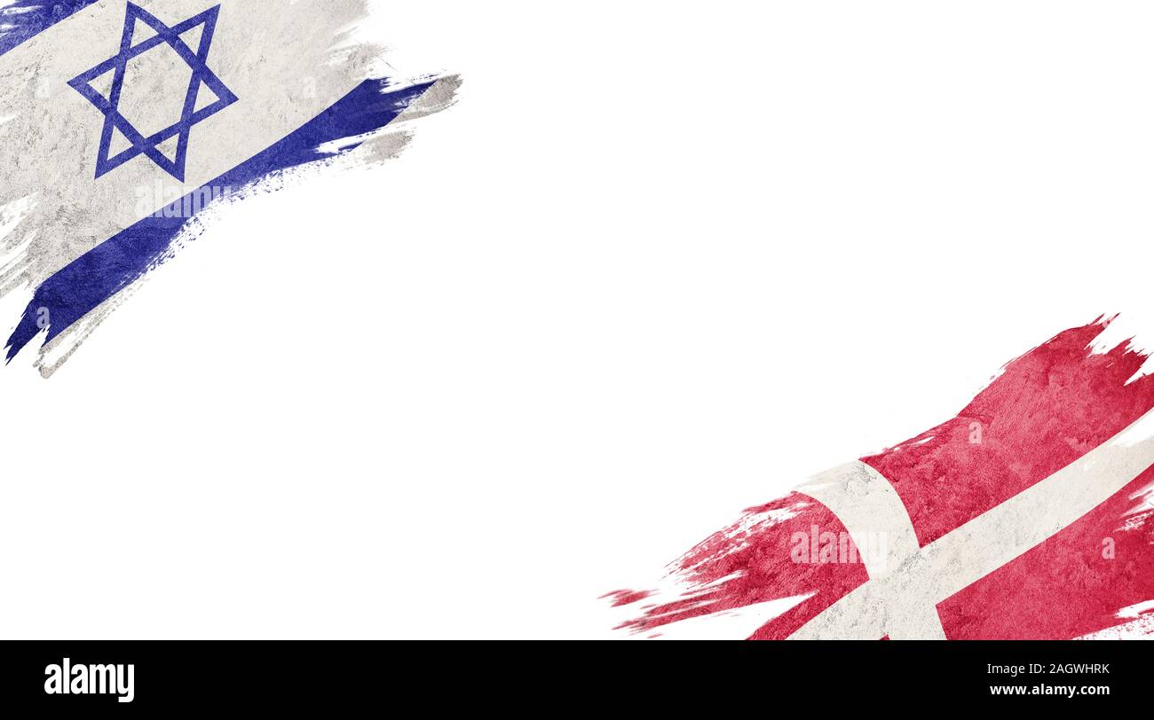 Flags of Israel and Denmark on White Background Stock Photo - Alamy