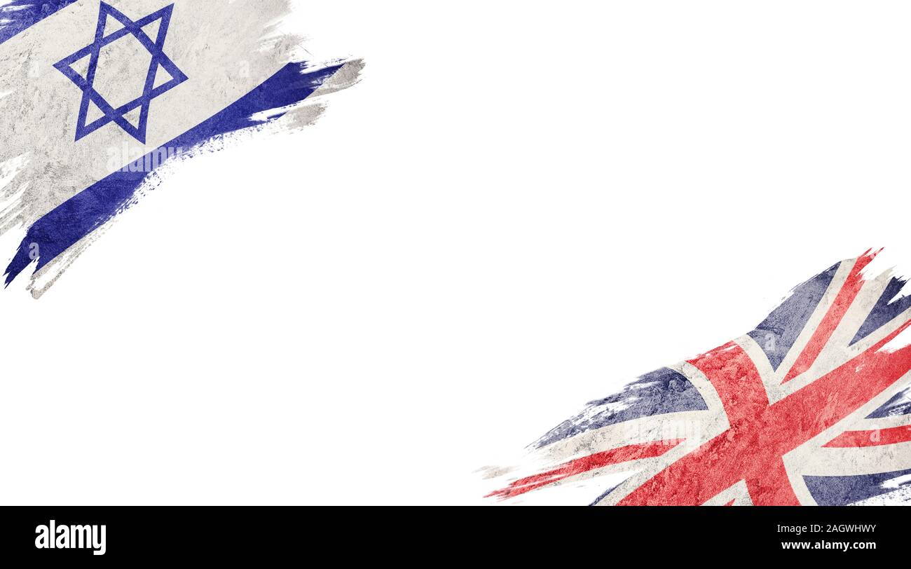 Flags of Israel and Great Britain on White Background Stock Photo - Alamy