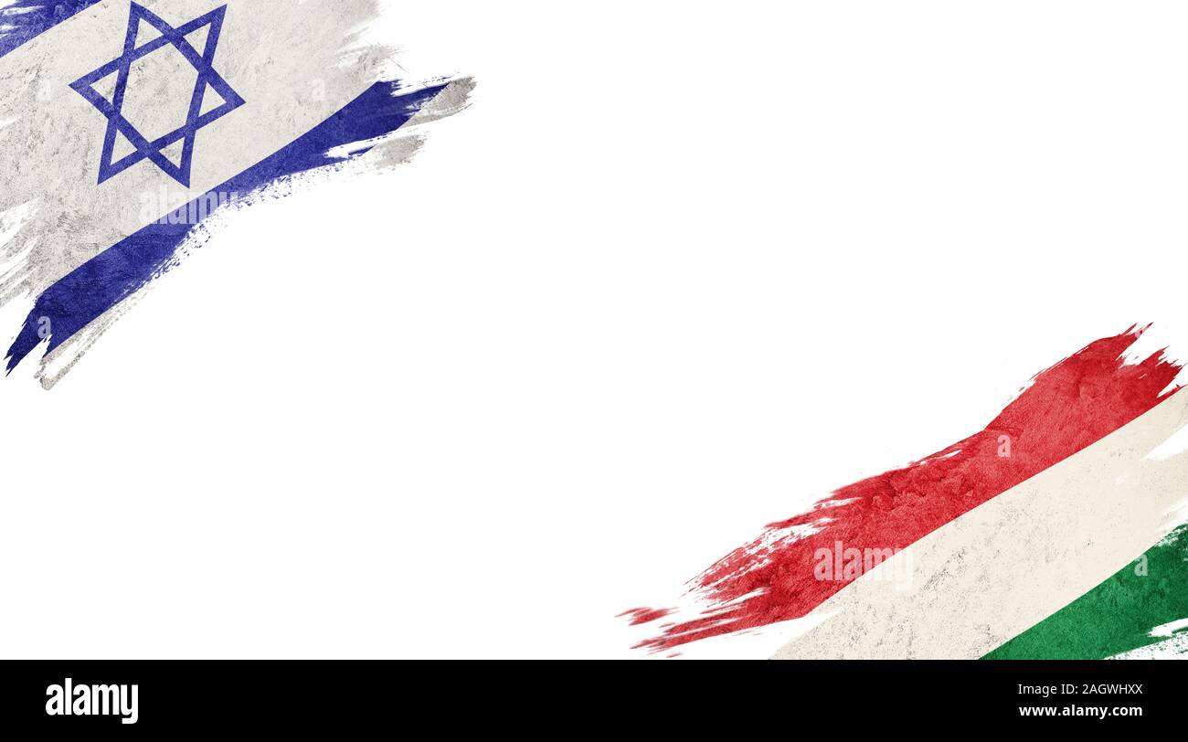 Flags of Israel and Hungary on White Background Stock Photo - Alamy