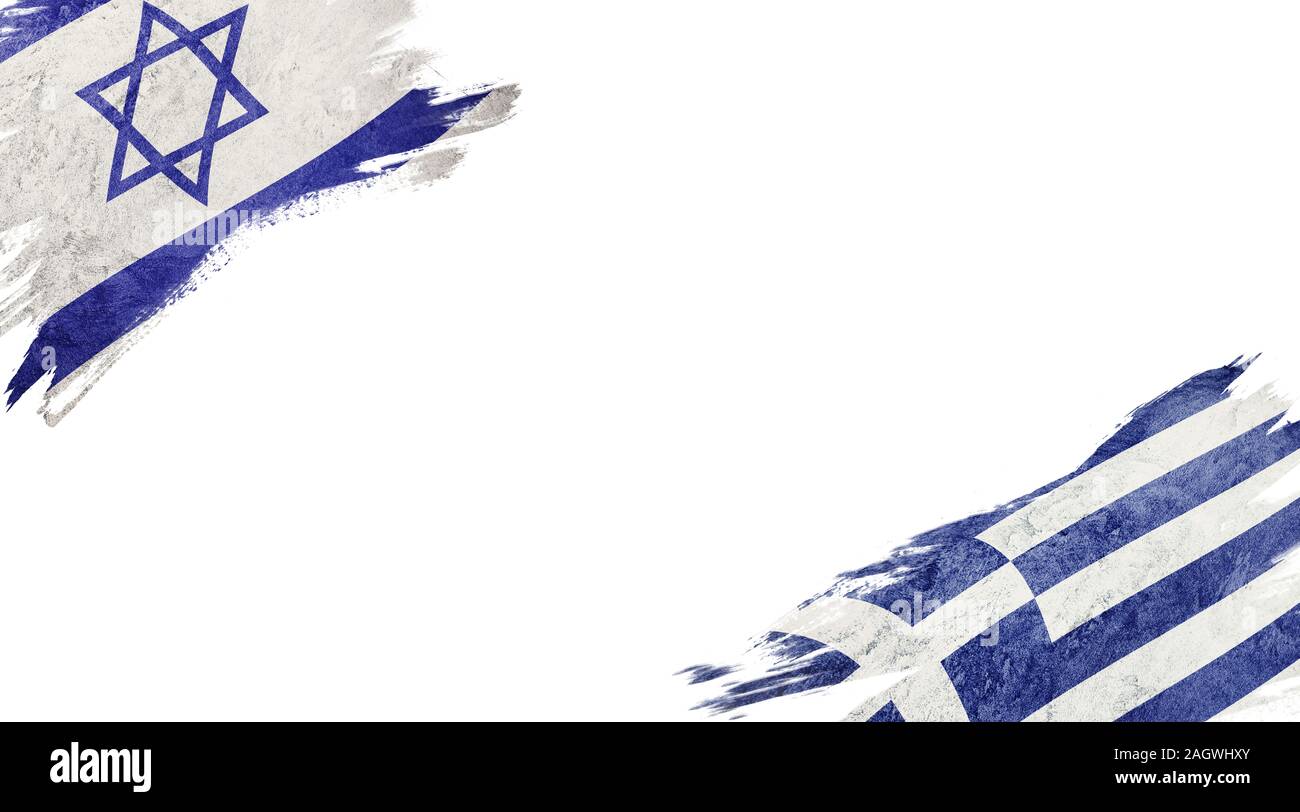 Flags of Israel and Greece on White Background Stock Photo - Alamy