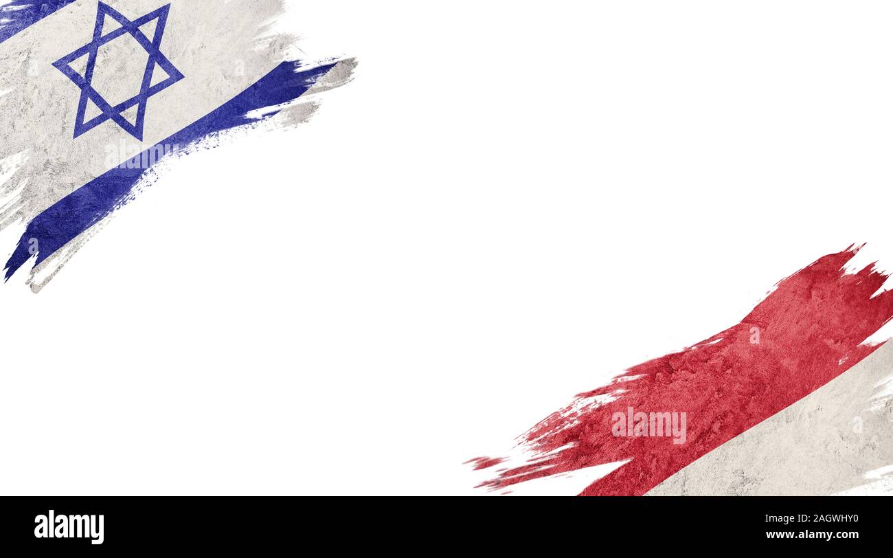 Flags of Israel and Indonesia on White Background Stock Photo - Alamy
