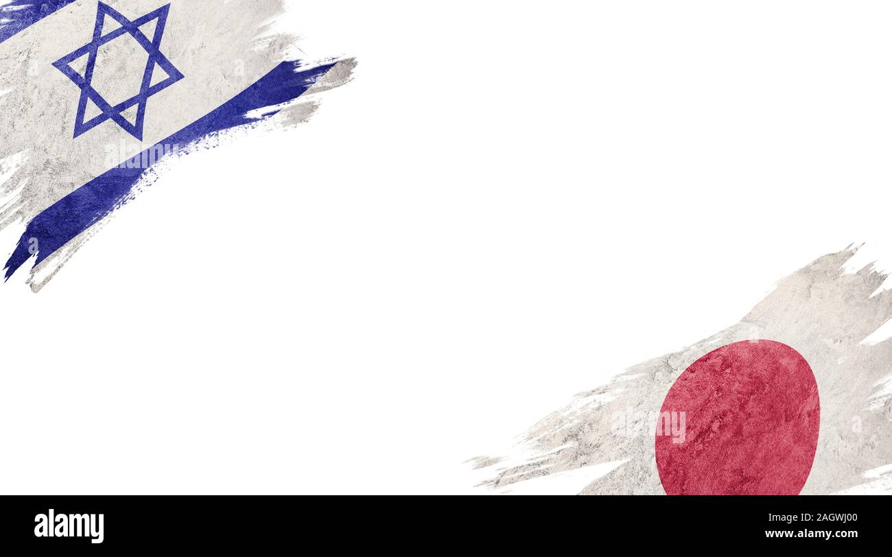 Flags of Israel and Japan on White Background Stock Photo - Alamy