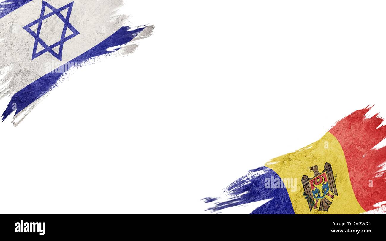 Flags of Israel and Moldova on White Background Stock Photo - Alamy