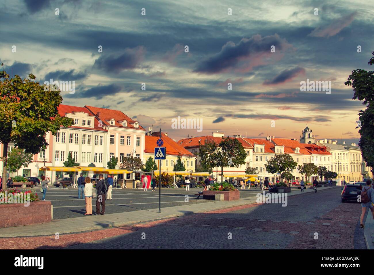 old street of Vilnius city. Lithuania Stock Photo - Alamy