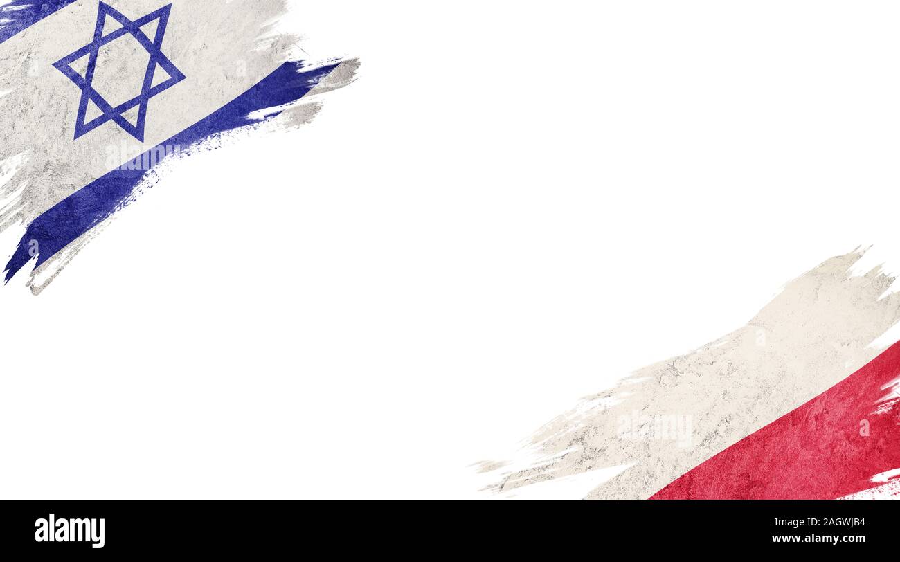 Flags of Israel and Poland on White Background Stock Photo - Alamy