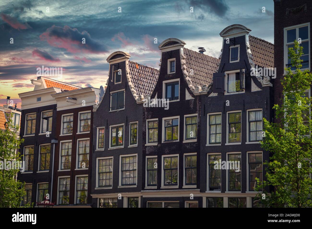 Traditional old buildings in Amsterdam, the Netherlands Stock Photo - Alamy