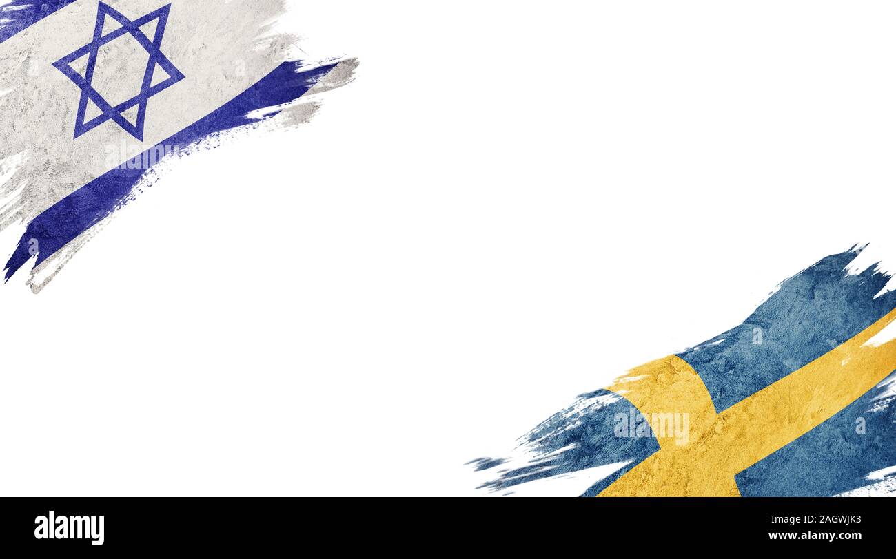 Flags of Israel and Sweden on White Background Stock Photo - Alamy