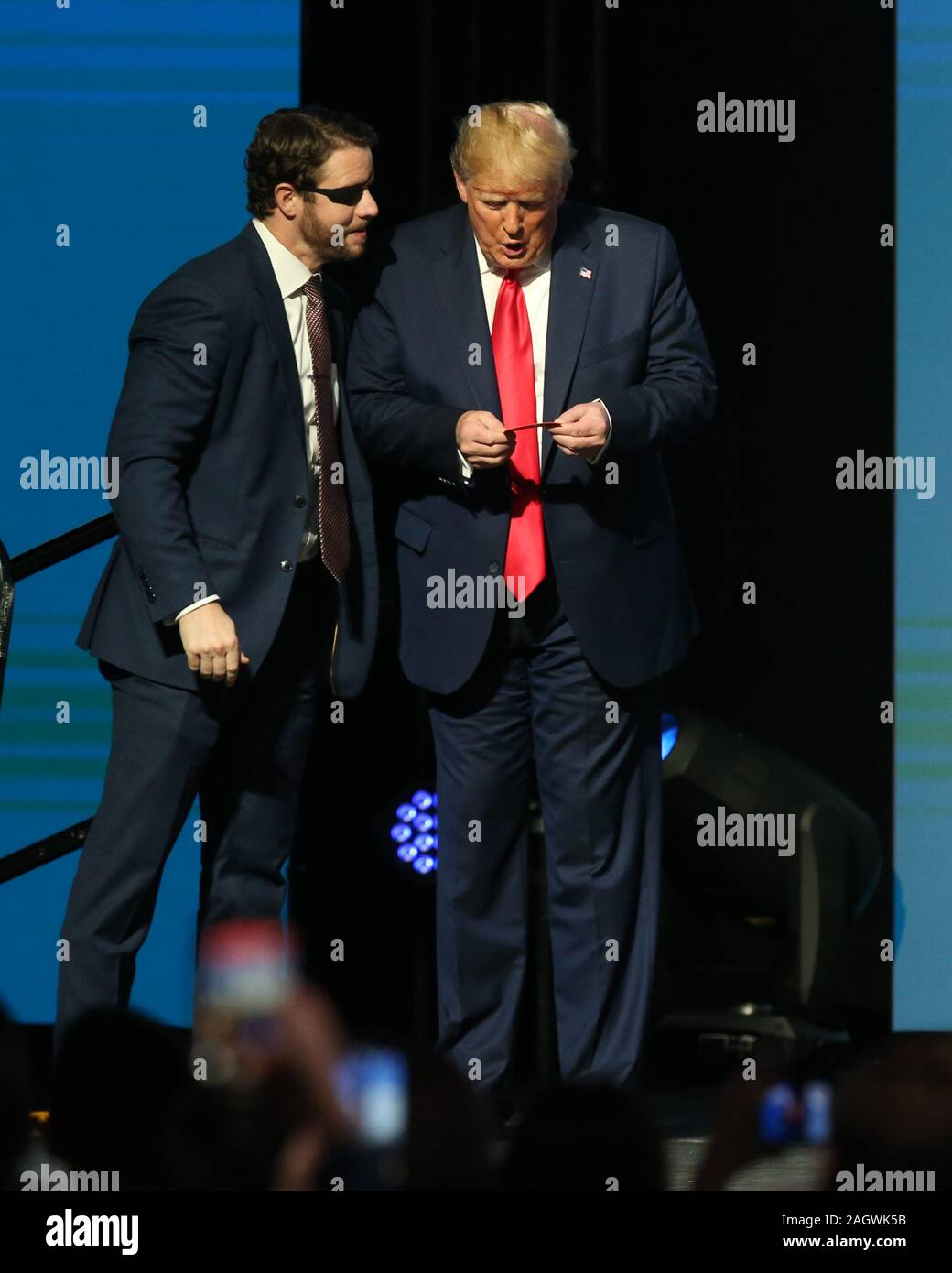 Florida, USA. 21 December 2019. Dan Crenshaw, President Donald Trump ...