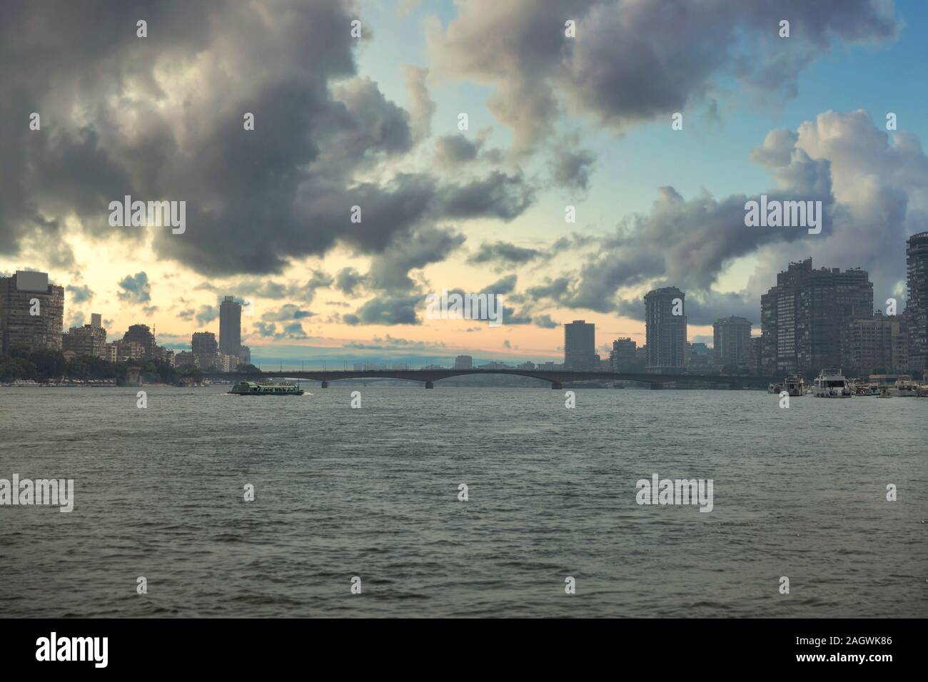 View of the city of Cairo from the river Nile. Egypt Stock Photo - Alamy