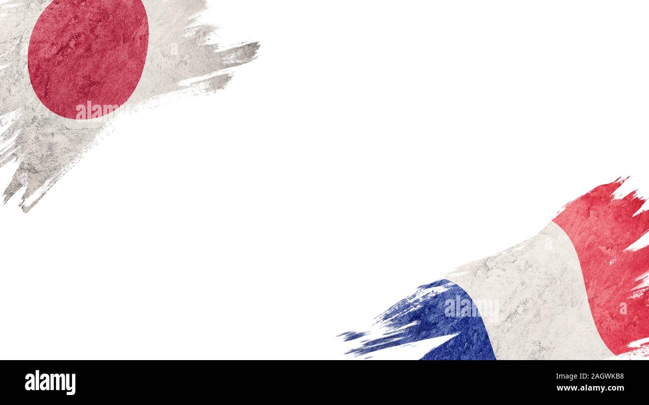 Flags of Japan and France on White Background Stock Photo - Alamy