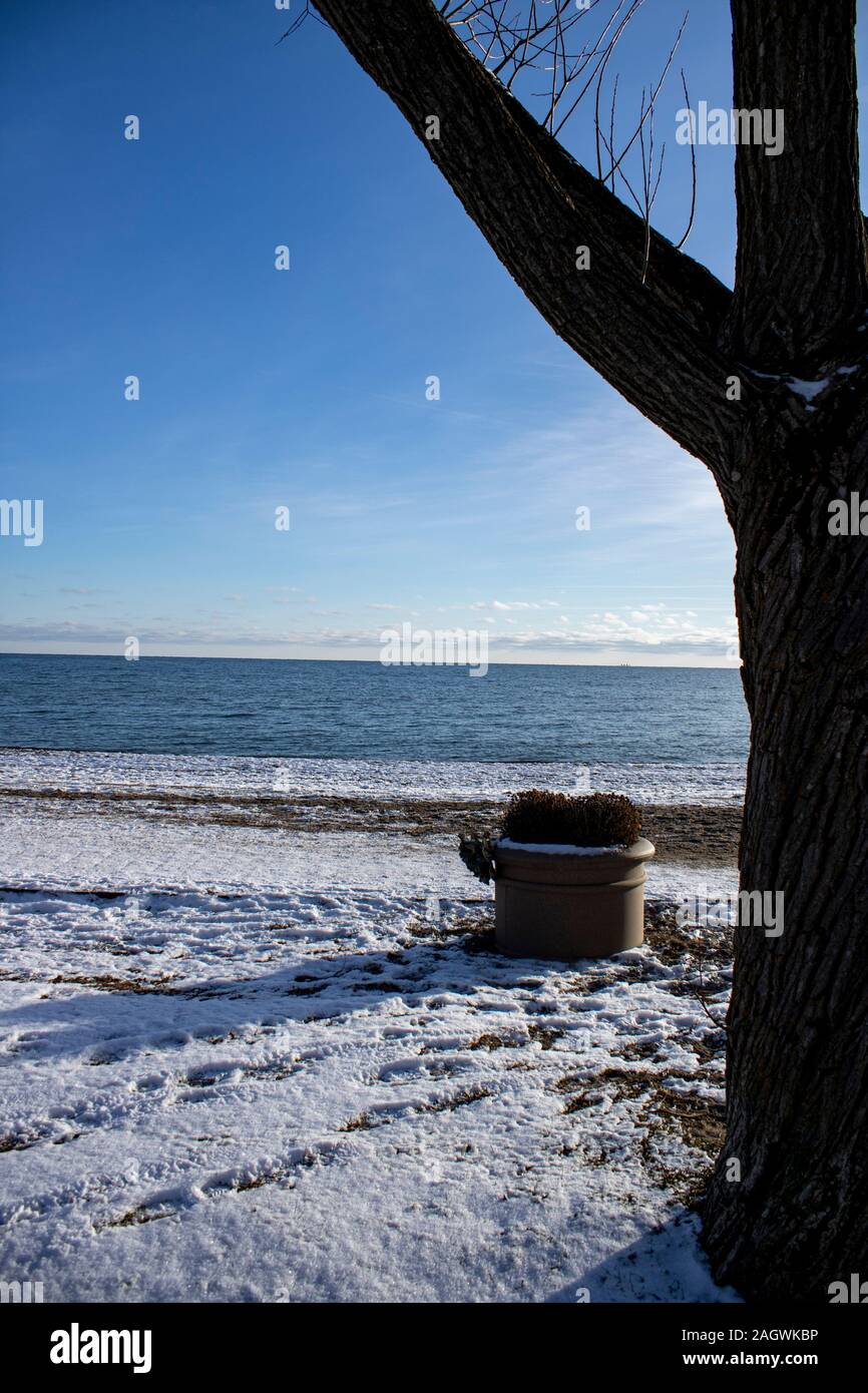 Winter landscape on a beach Stock Photo - Alamy