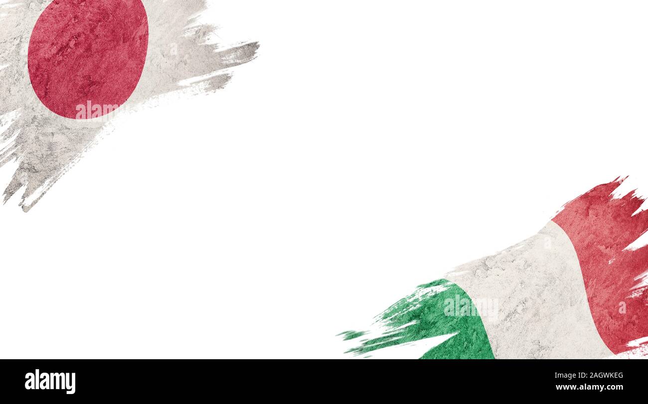 Flags of Japan and Italy on White Background Stock Photo - Alamy