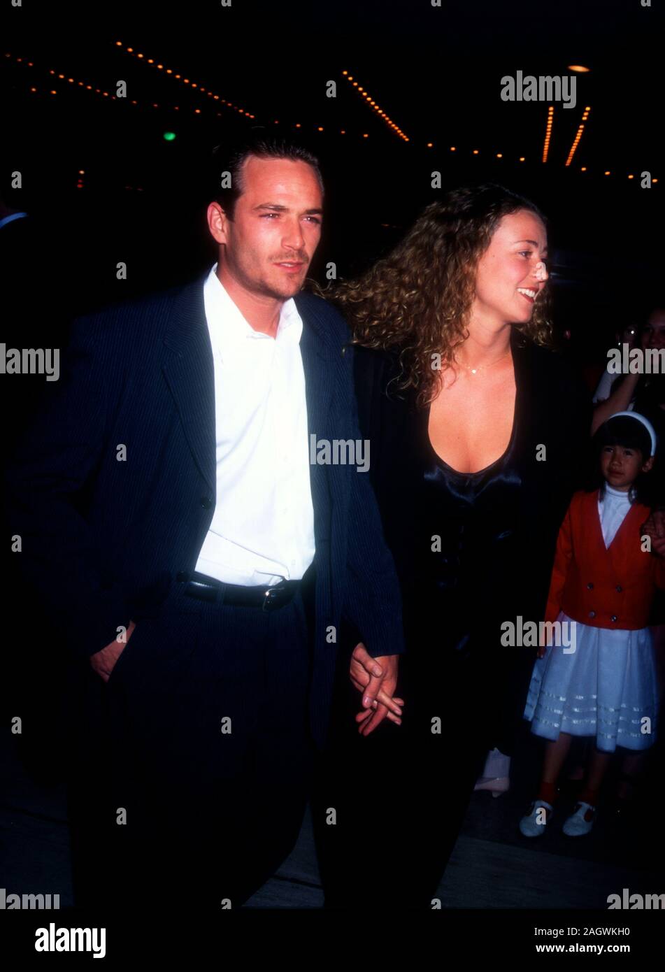 Westwood, California, USA 12th April 1995 Actor Luke Perry and wife ...
