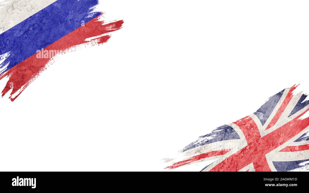 Flags of Russia and Great Britain on White Background Stock Photo - Alamy