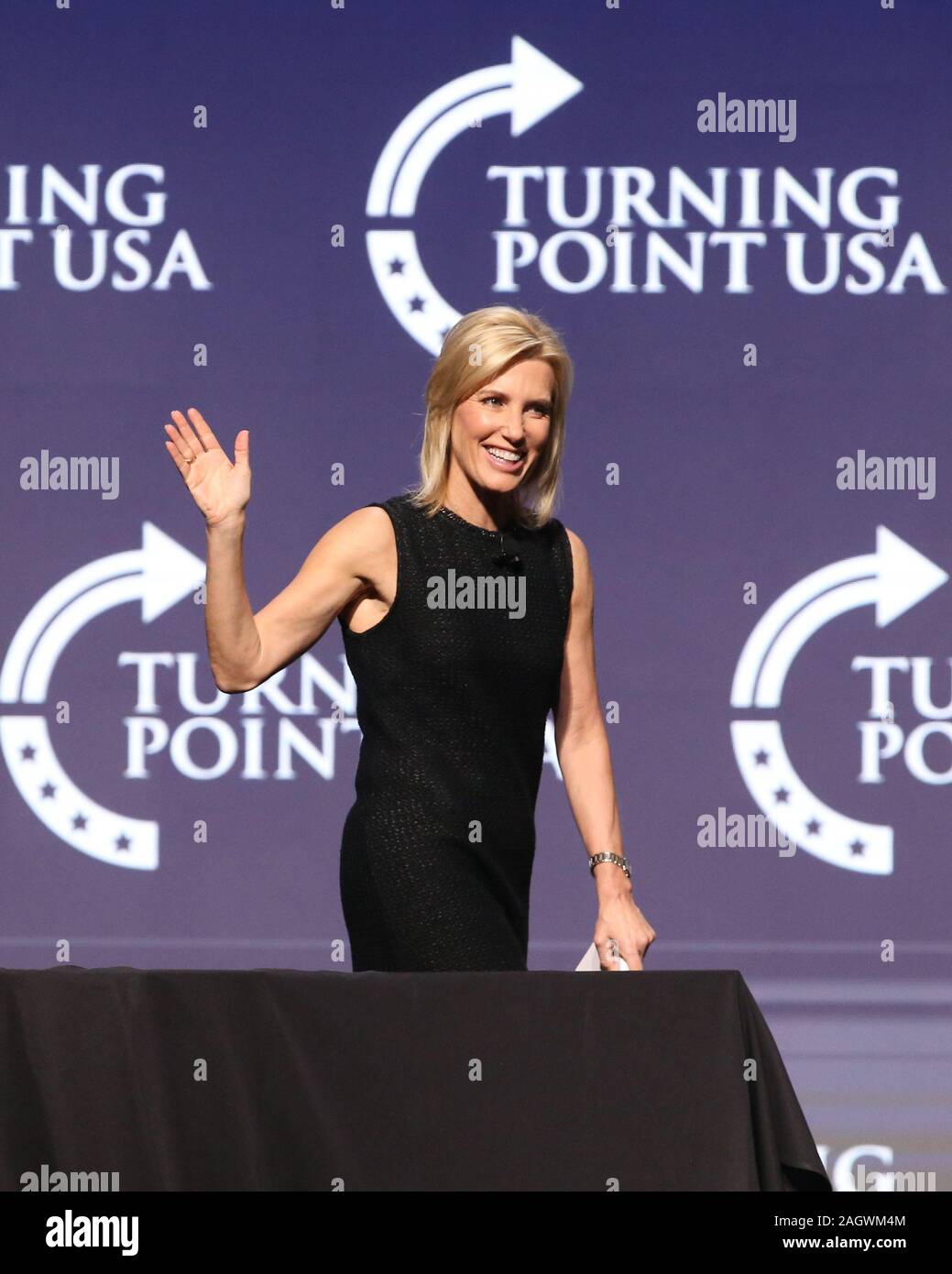 Florida, USA. 21 December 2019. Laura Ingraham speaks at the 2019 ...