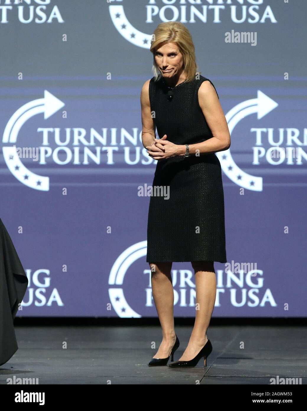 Florida, USA. 21 December 2019. Laura Ingraham speaks at the 2019 ...