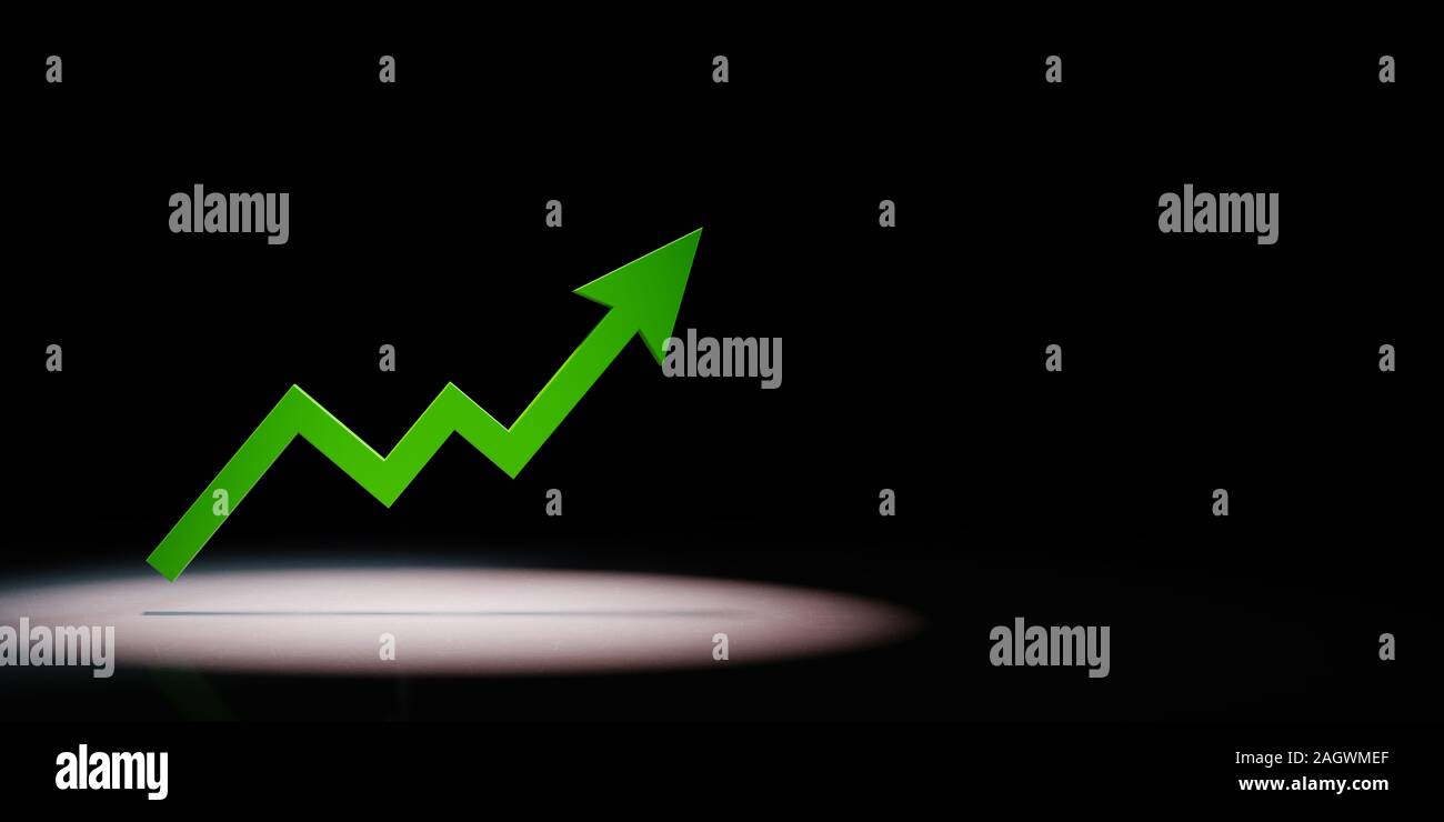 Green Up Arrow Black Background