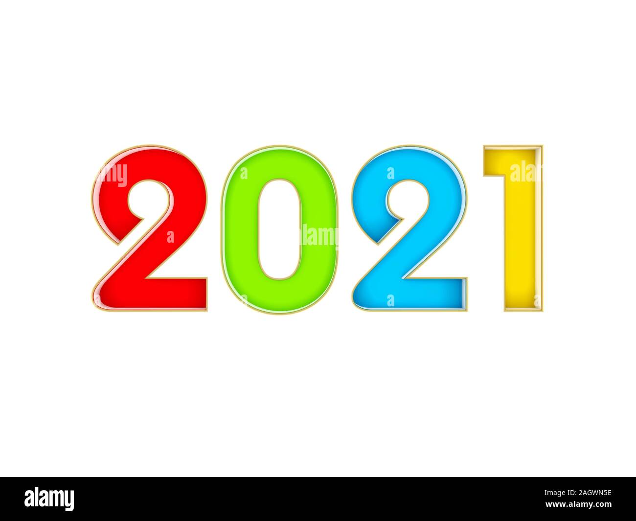New Year 2021 Creative Design Concept - 3D Rendered Image Stock Photo ...