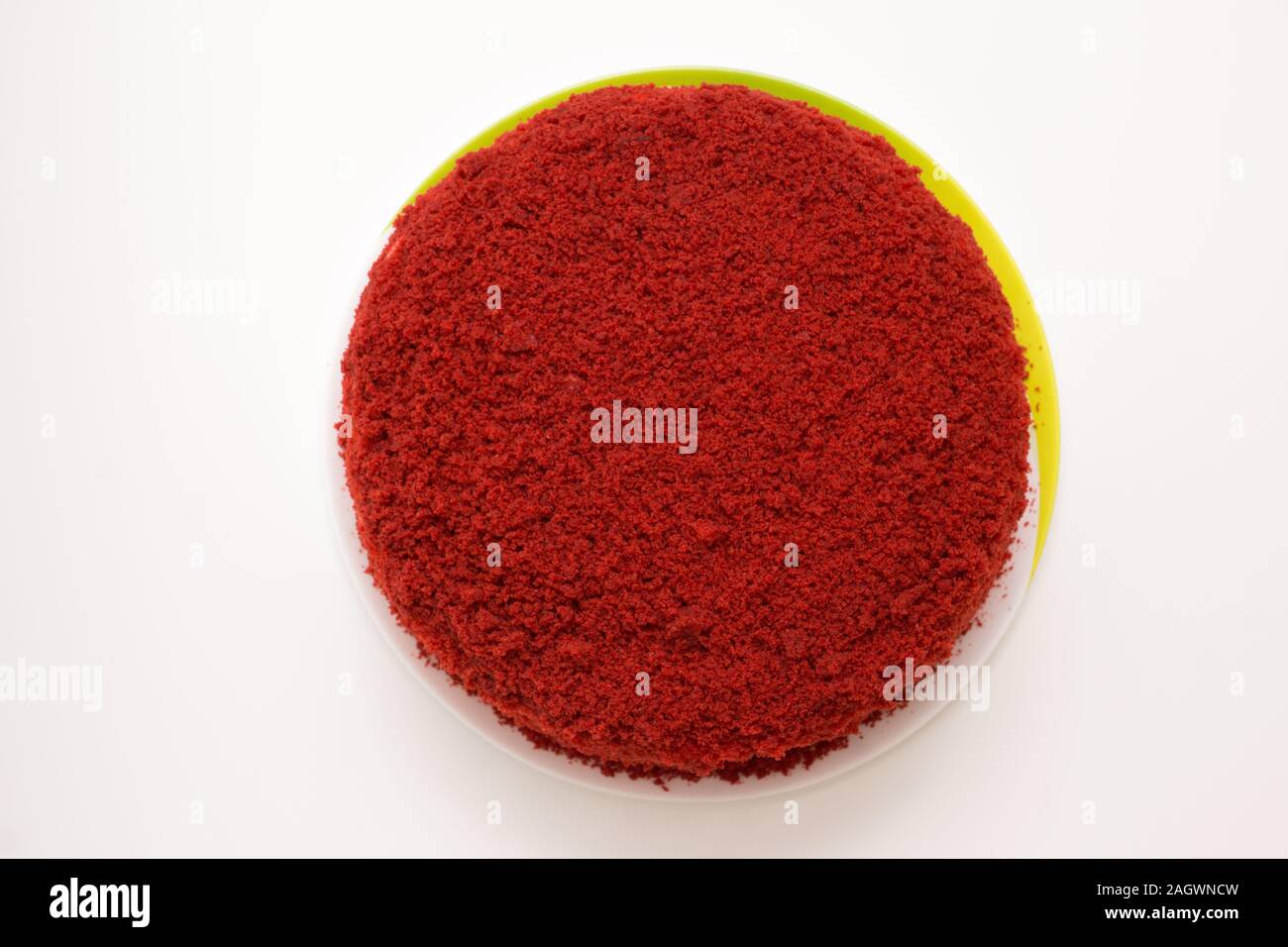 bright red cake called red velvet isolated on a white background Stock ...