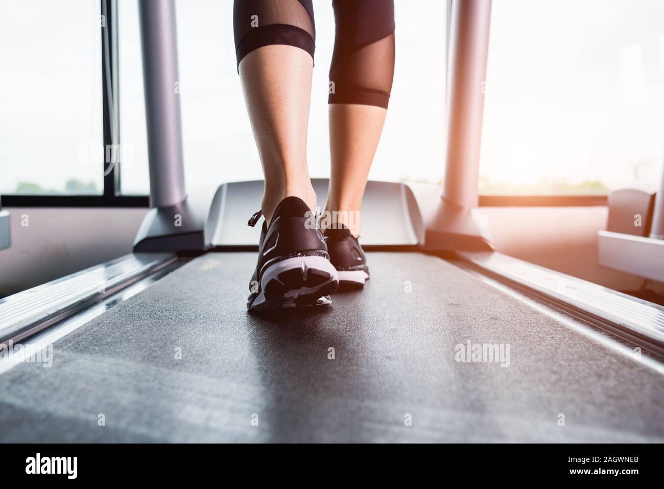 Female legs walking on treadmill hi-res stock photography and images ...