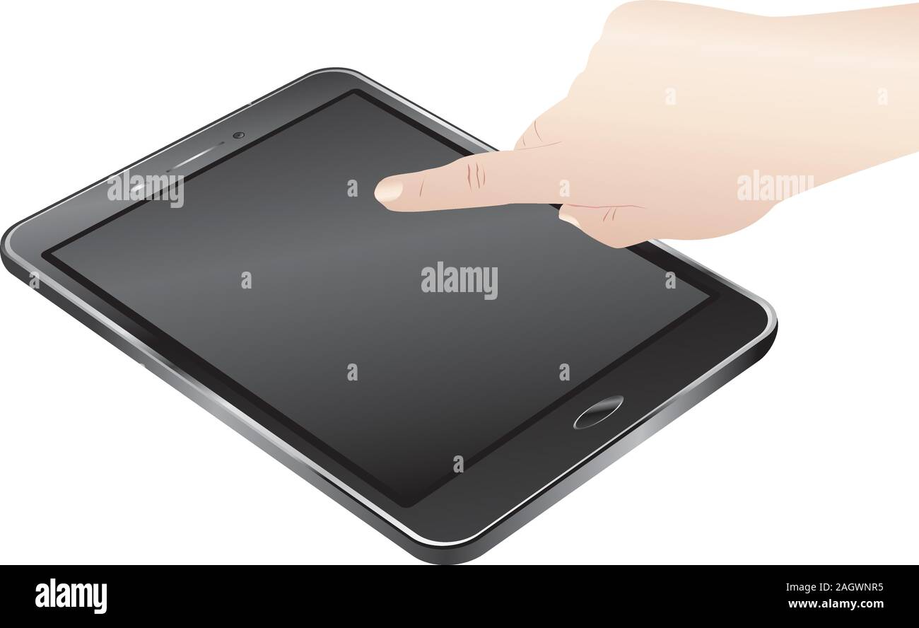 Human hands hold digital Cut Out Stock Images & Pictures - Alamy