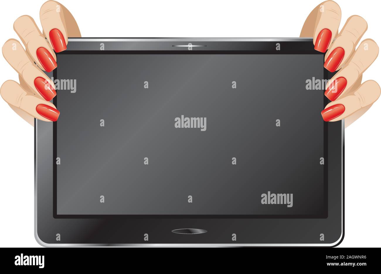 Human hands hold digital Cut Out Stock Images & Pictures - Alamy