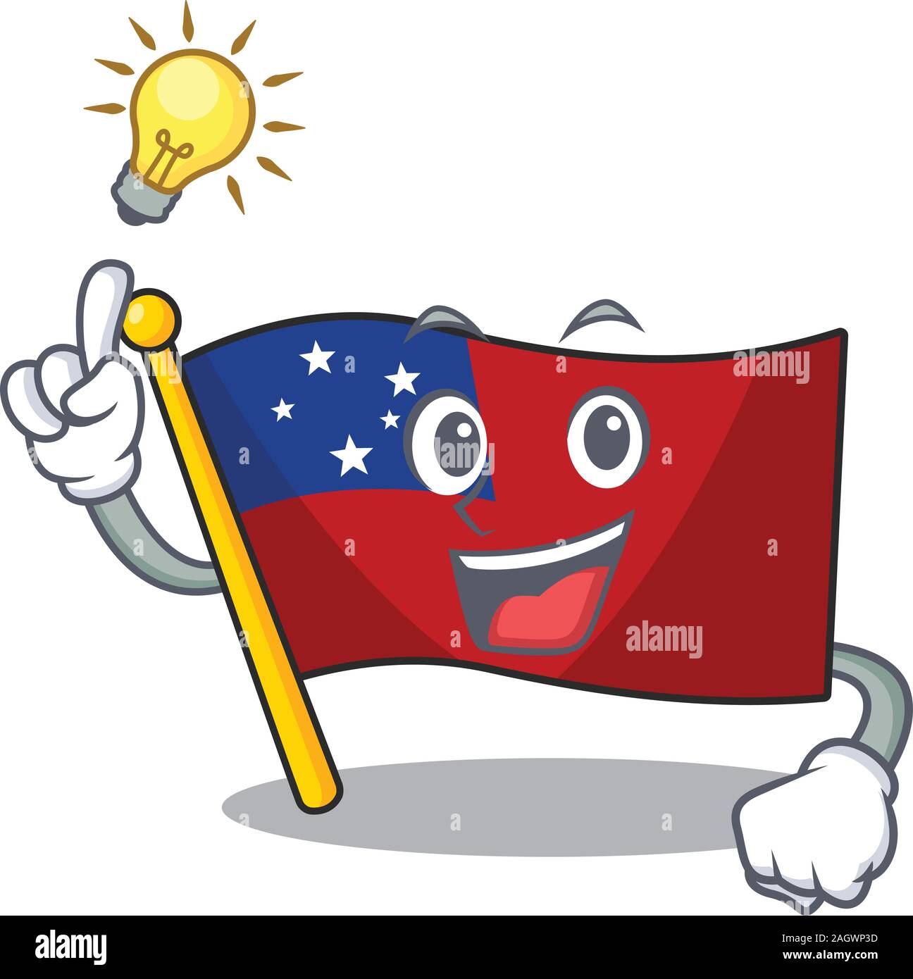 Have an idea flag samoa Scroll cartoon character design Stock Vector ...